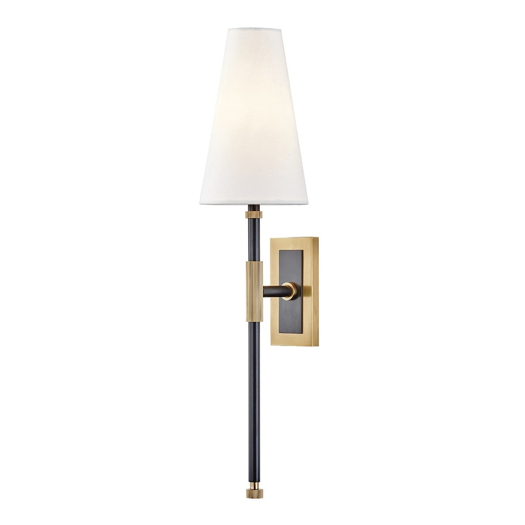 Hudson Valley Bowery Mid Century Wall Light Brass & Black 3721-AOB-CE ...